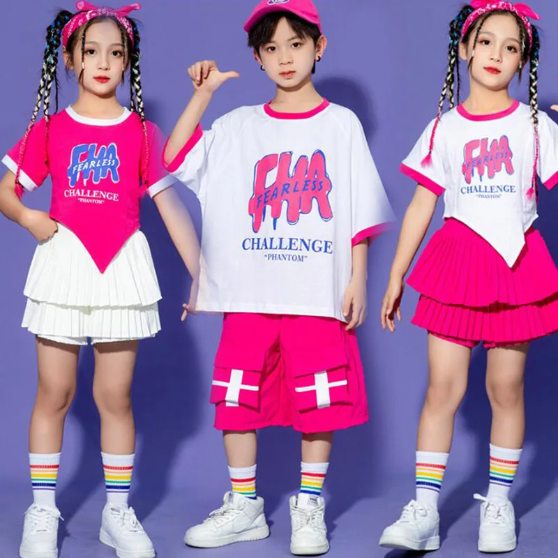 Hip-Hop-Outfit-Boys-Tshirt-Street-Dance-Graffiti-Shorts-Girls-Tee-Rose ...