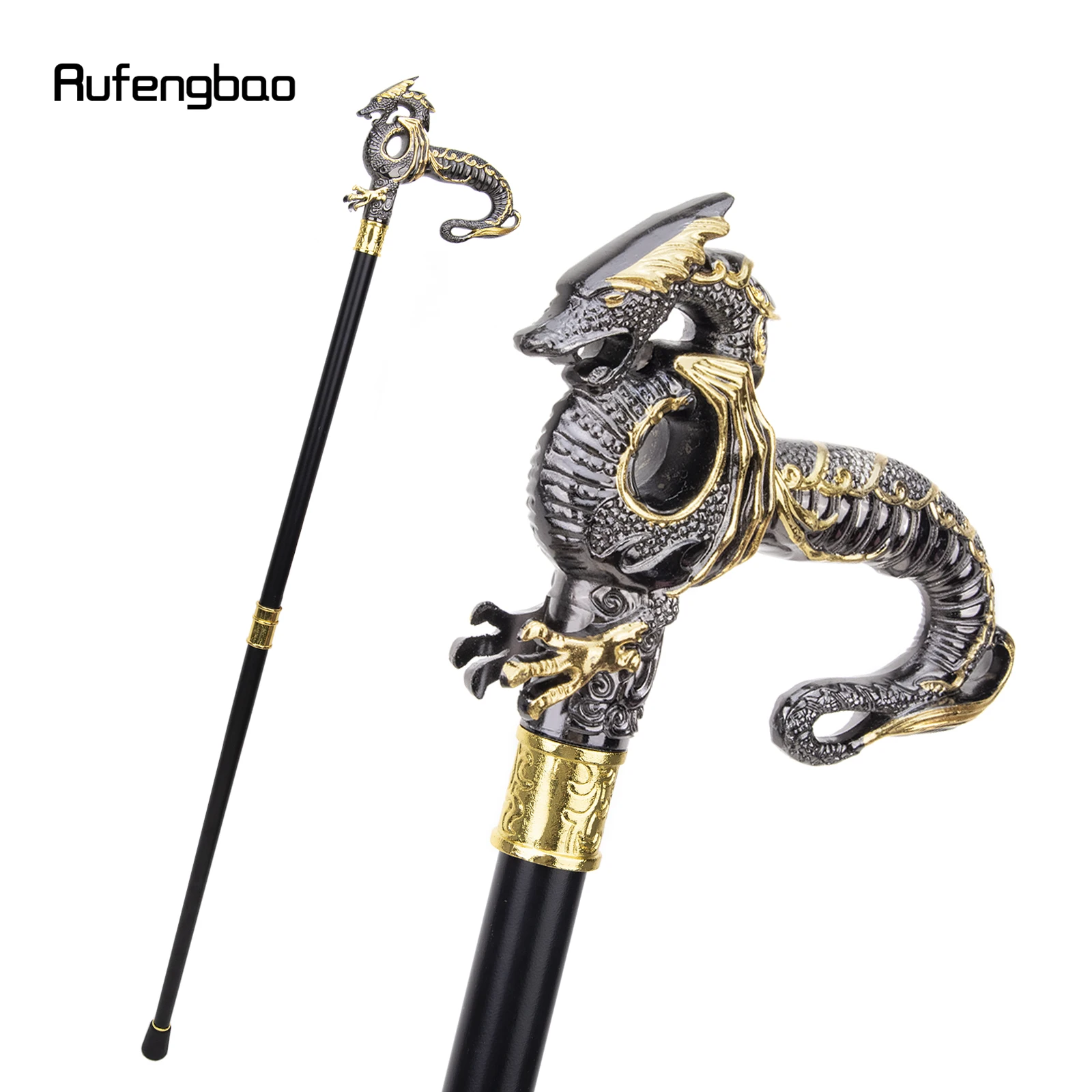 Gold-Black-Luxury-Dragon-Walking-Cane-Fashion-Decorative-Walking-Stick ...