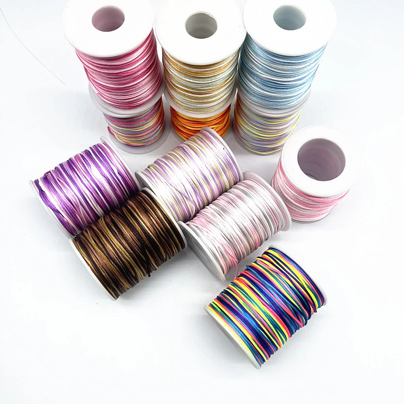 100yards 1.0mm Gradual Change Colourful Chinese Knot Line Cord Silk ...