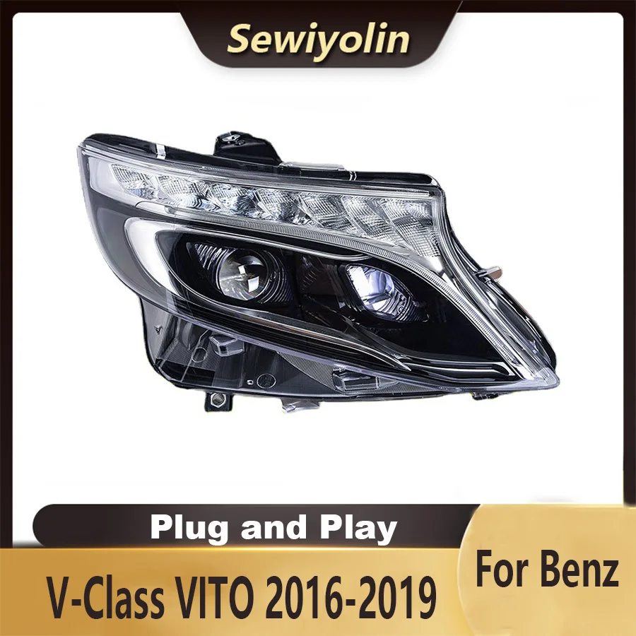 For-Benz-V-Class-VITO-2016-2019-Car-Accessories-Headlight-Assembly-LED ...