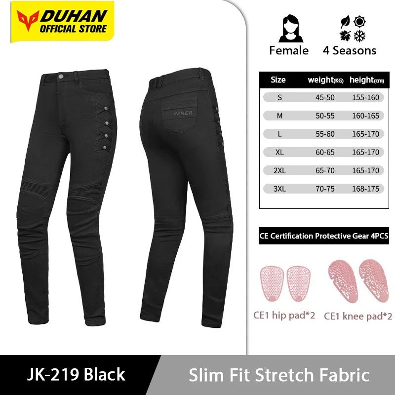 Famle Motorcycle Pants Women Slim Fit Motorbike Jeans Wear Resistant ...