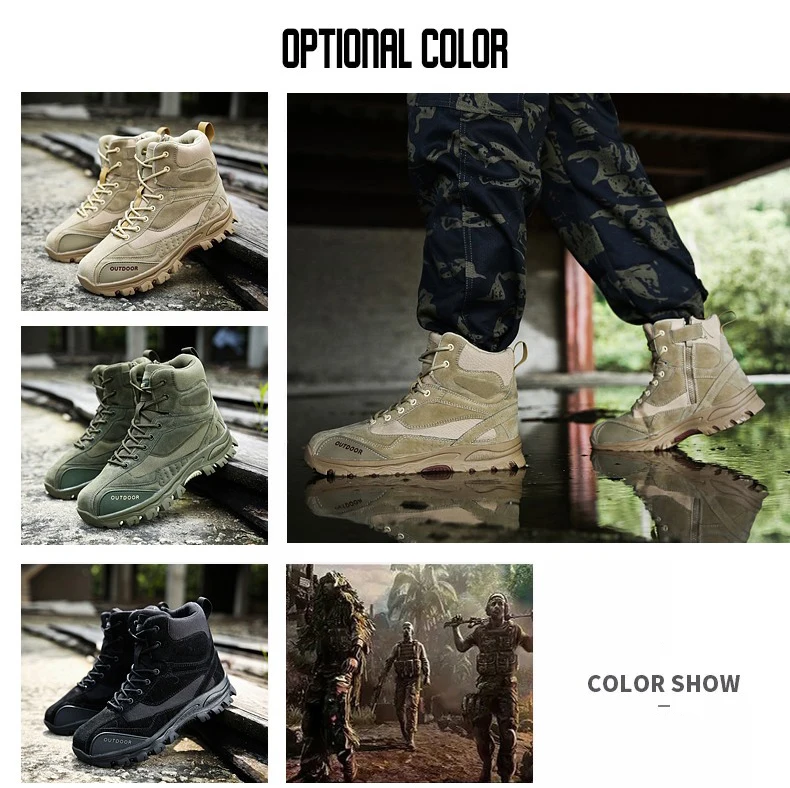 Genuine Leather Tactical Military Combat Boots for Men - Gavmart.com