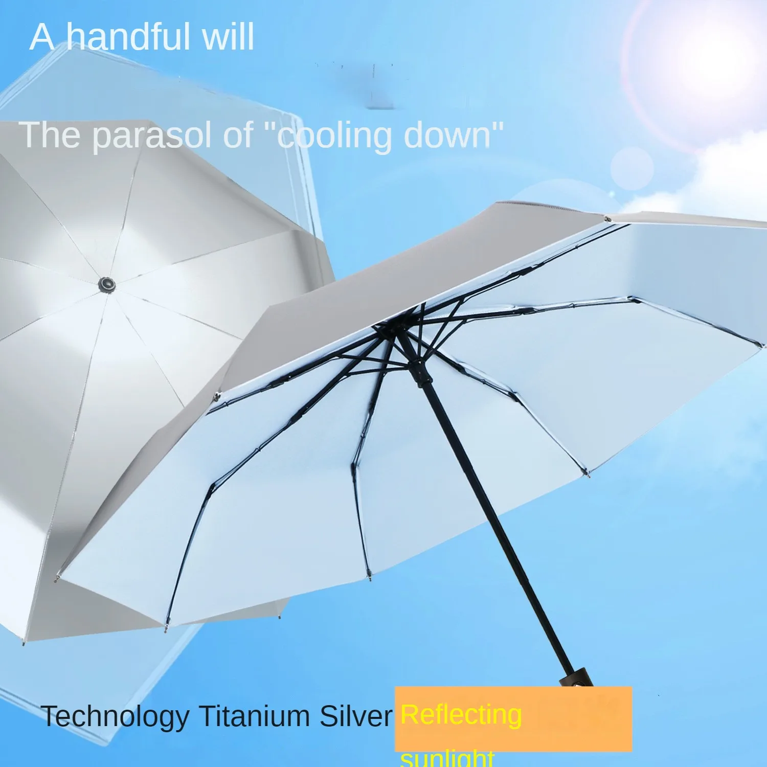 Fully-Automatic-Titanium-Silver-Umbrella-Sun-Umbrella-Sun-Protection ...