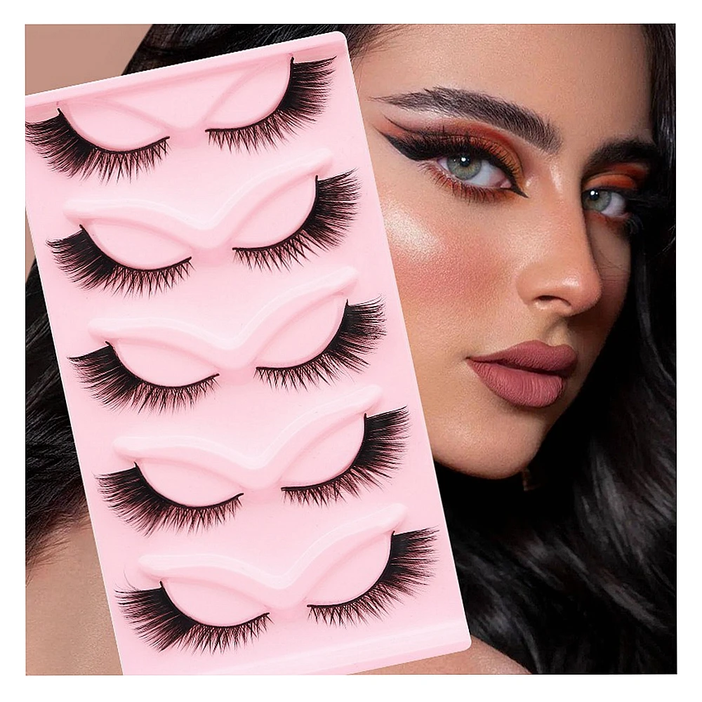 5-Pairs-Dramatic-Natrual-Mink-Lashes-Packaging-Faux-Cils-Messy-Fluffy ...