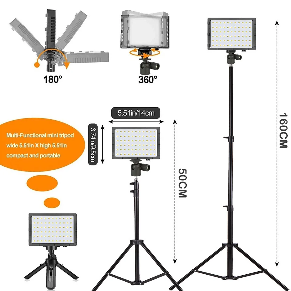 Lampe de Studio LED avec panneau d'éclairage avec trépied,avec filtres ...