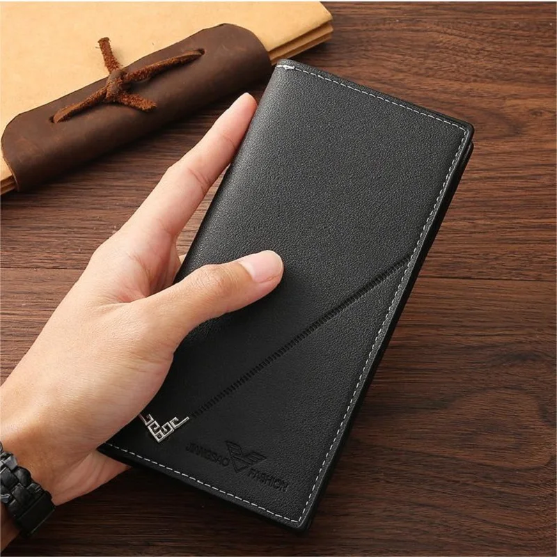 Men-Long-Wallet-Leather-Bifold-Card-Holder-Wallet-Slim-Business-Man ...