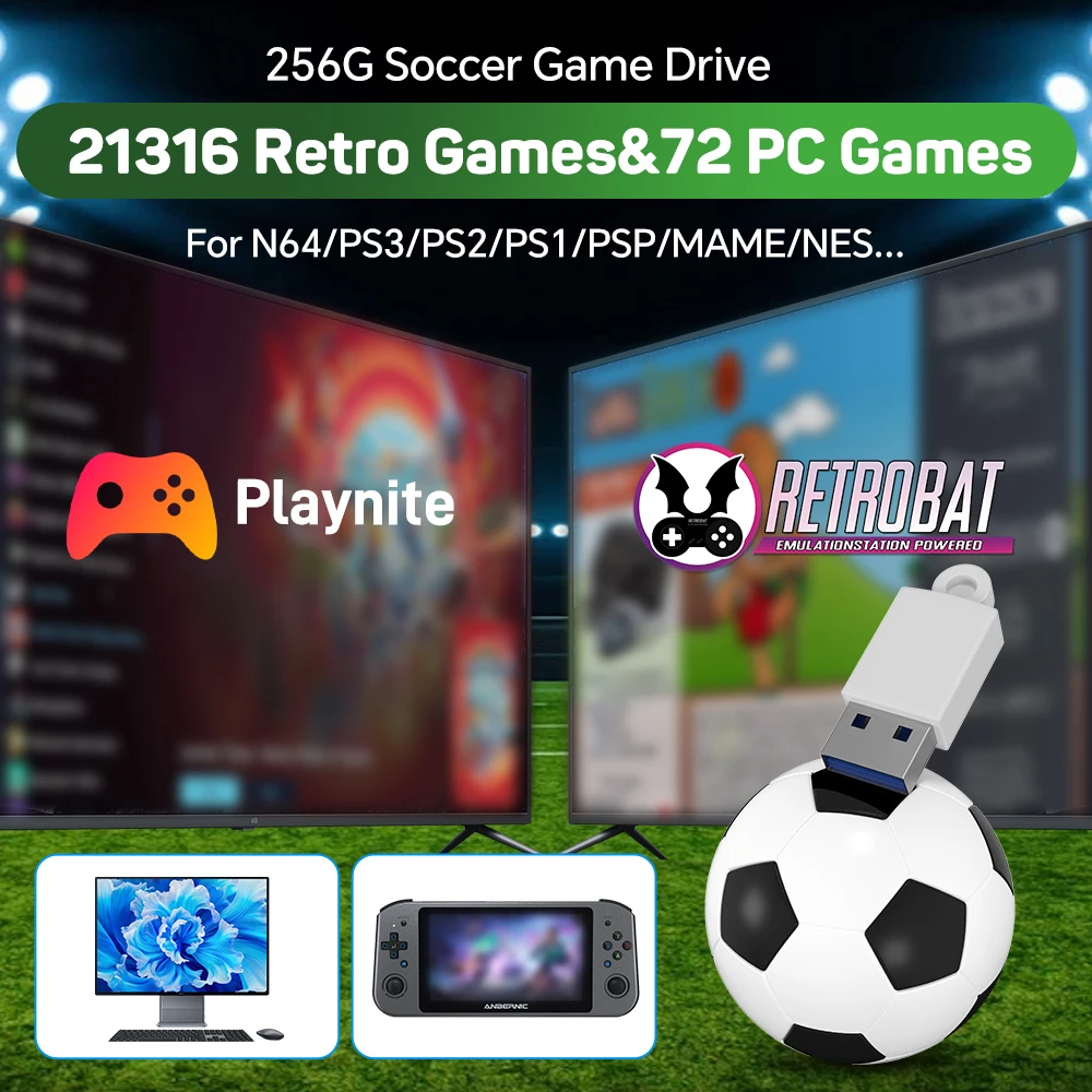 Retro Soccer Game Hard Drive Built-in 21316 Games&72 PC Games Portable ...