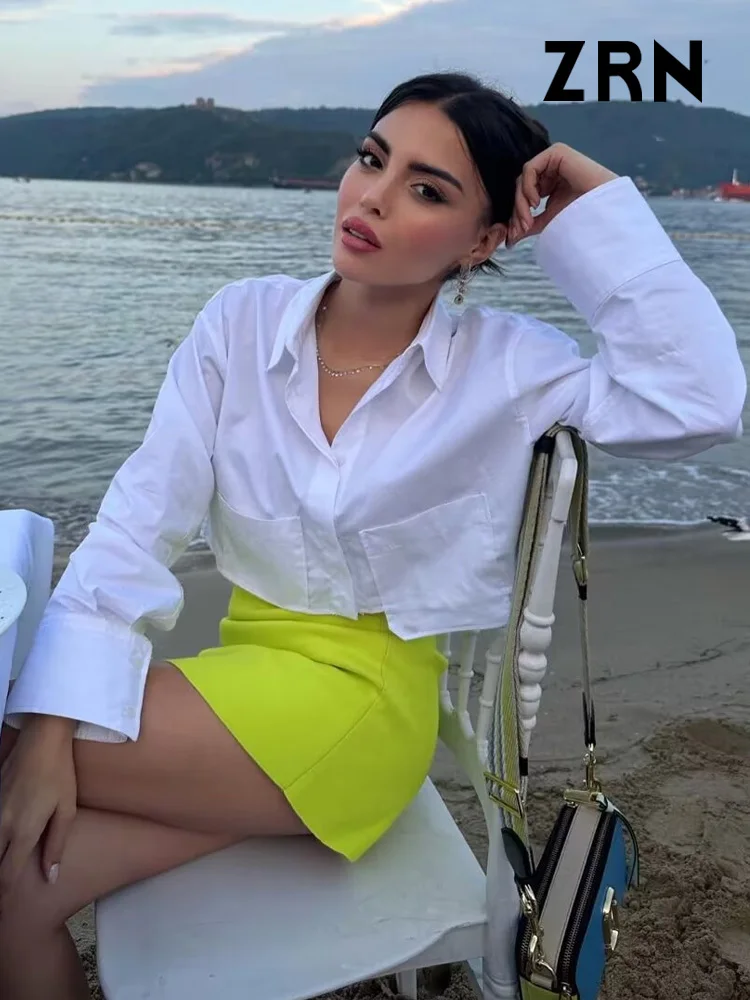 ZRN-Women-Fashion-With-Pockets-Cropped-Shirts-Vintage-Long-Sleeve-Button-up-Female-Blouses ...