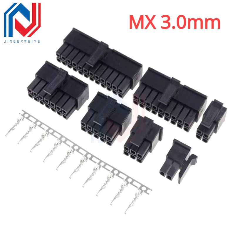 10sets Micro-Fit 3.0 2P 4P 6P Connector 3.0mm Pitch Male Housing 8P 10P ...