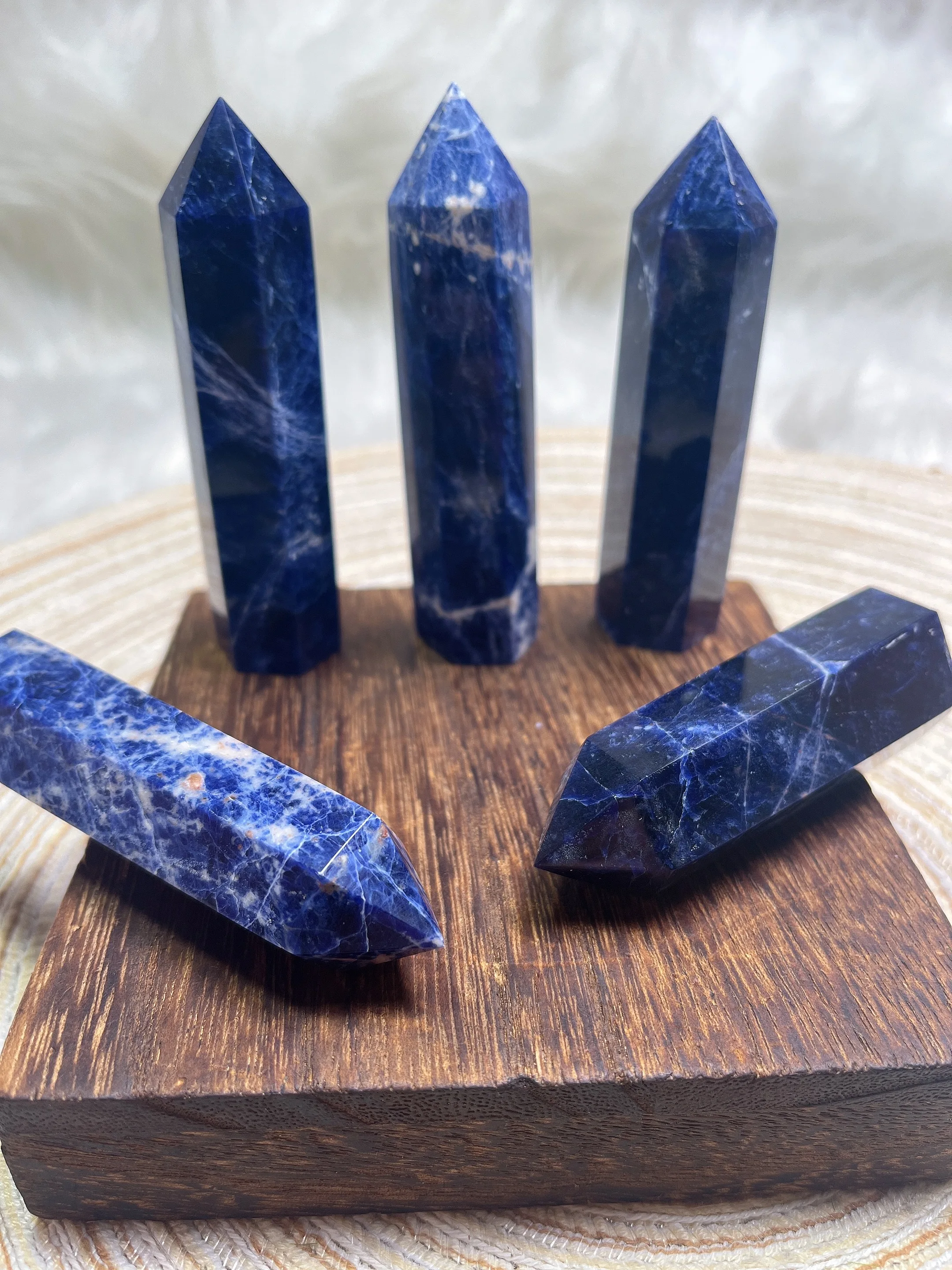 Natural Sodalite Point Polished Blue Stone Sodalite Tower High Quality ...