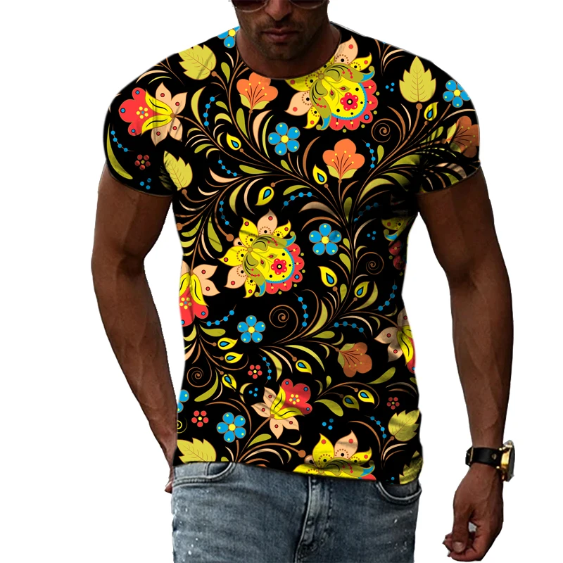 Summer-Unisex-Gorgeous-Flowers-graphic-t-shirts-Men-Fashion-Casual ...