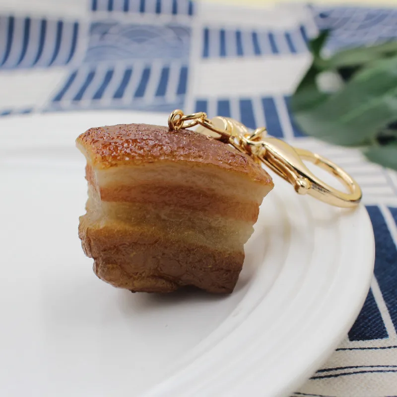 Simulated-Food-Pendant-PVC-Braised-Pork-Belly-Model-Keychains-Car-Key ...