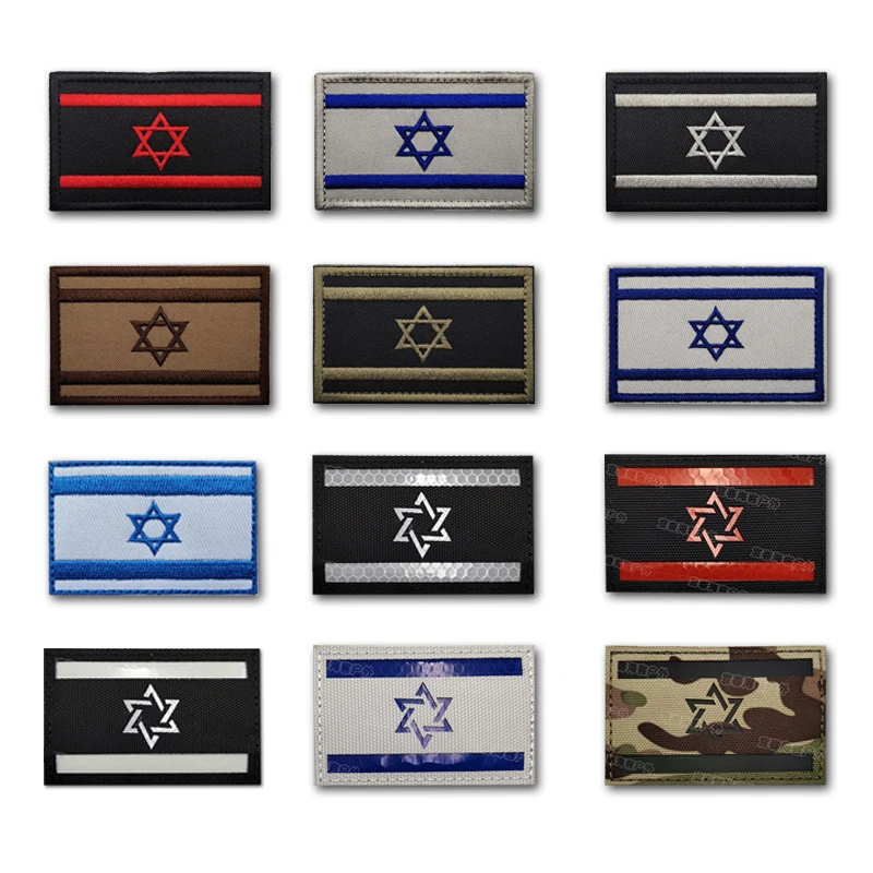 Israel-Flag-Embroidered-Patch-Luminous-Reflective-HOOK-LOOP-Military ...
