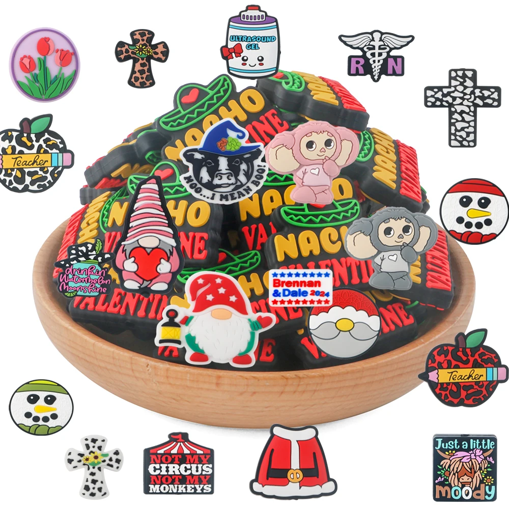 5-10pcs-New-Silicone-Beads-Cartoon-Focus-Beads-Loose-Spacer-Beads-For ...