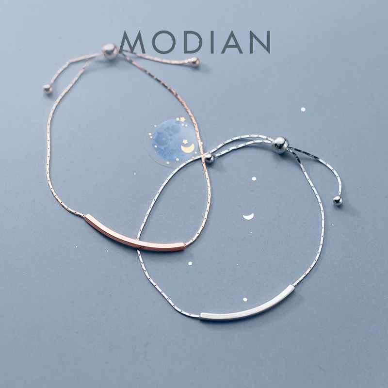 Modian Trendy Authentic Sterling Silver 925 Geometric bending Stick ...