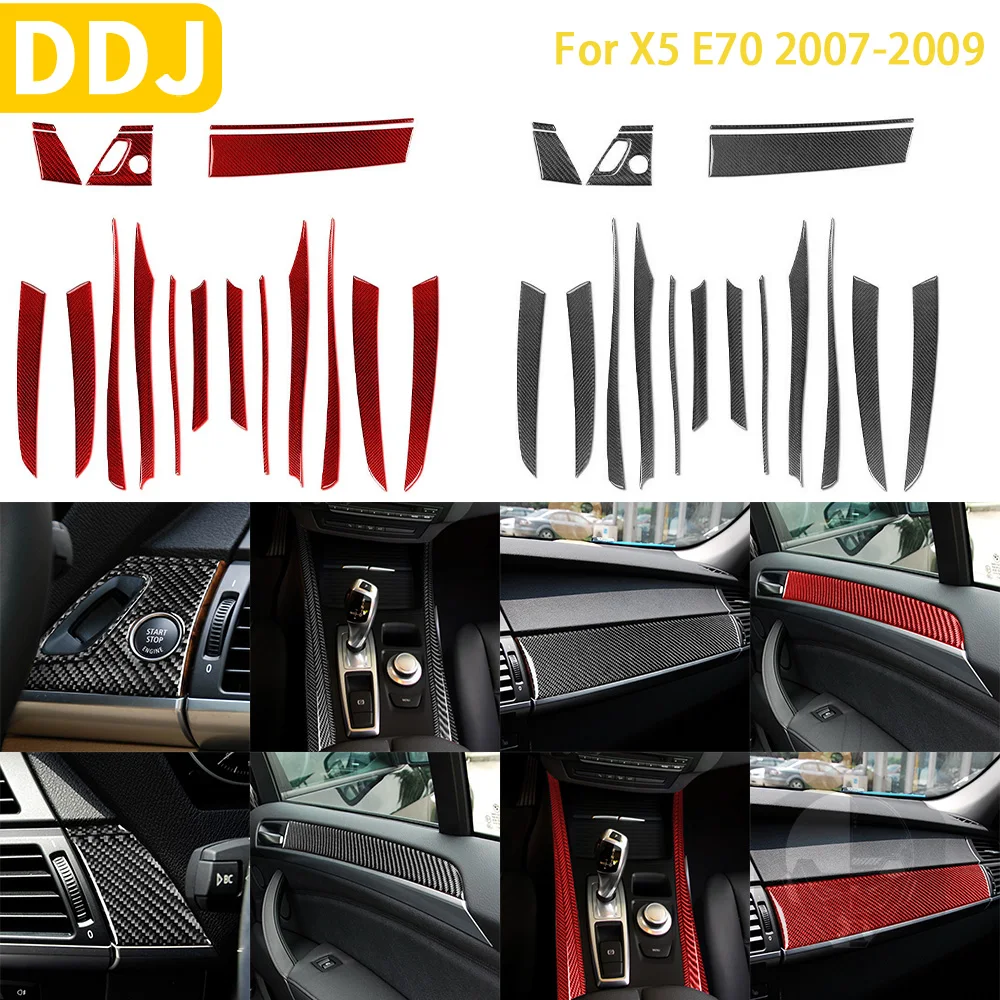 For BMW X5 E70 2007-2009 Accessoriers Carbon Fiber Interior Car Door ...