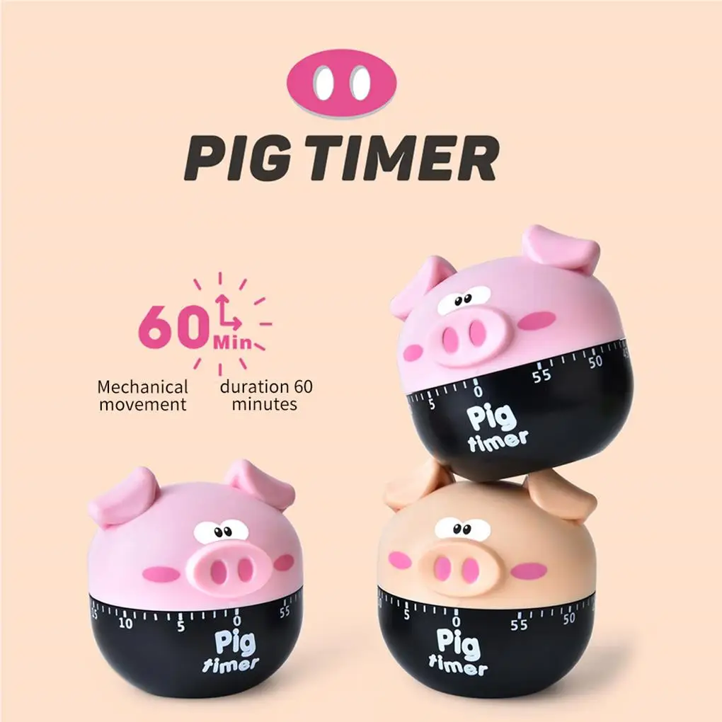 Mechanical-Timer-Alarm-Ringing-Design-Plastic-Cartoon-Pig-Shape-Smooth ...