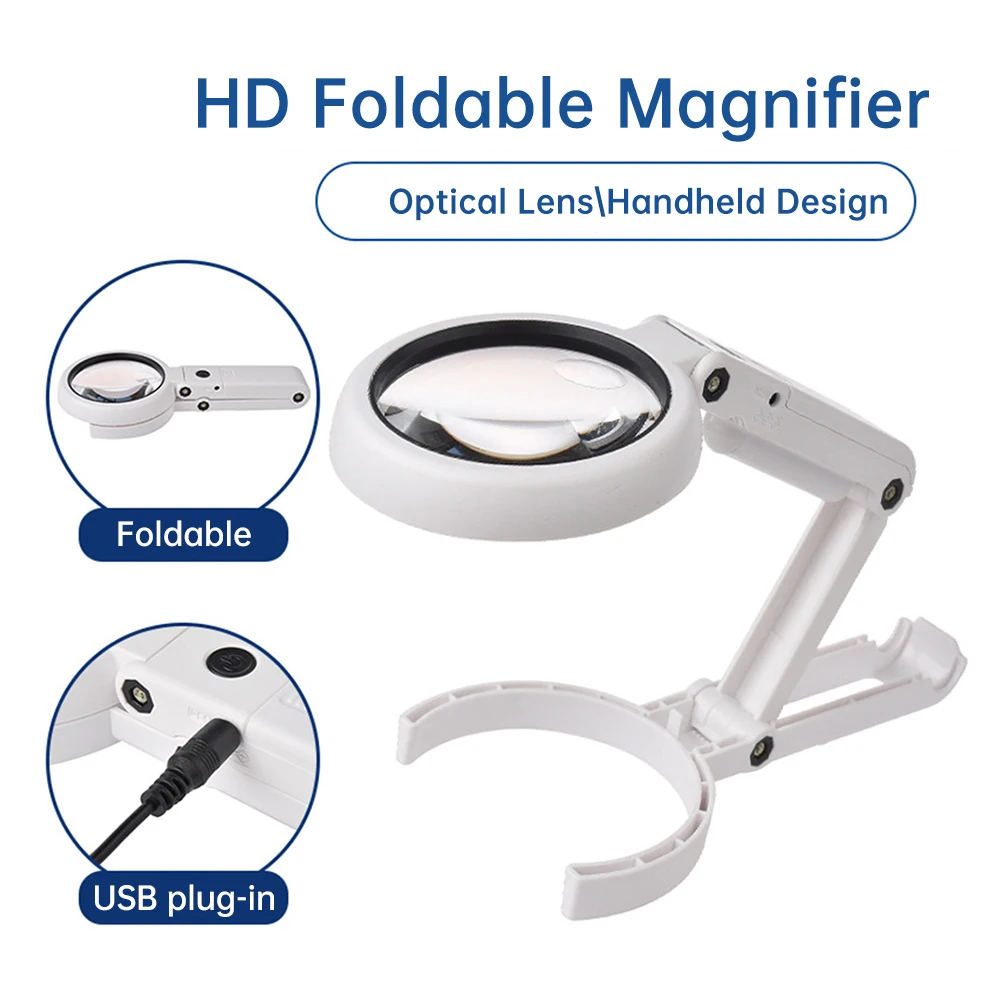 5X-11X-Handheld-Magnifier-with-LED-Light-and-Stand-USB-Powered ...