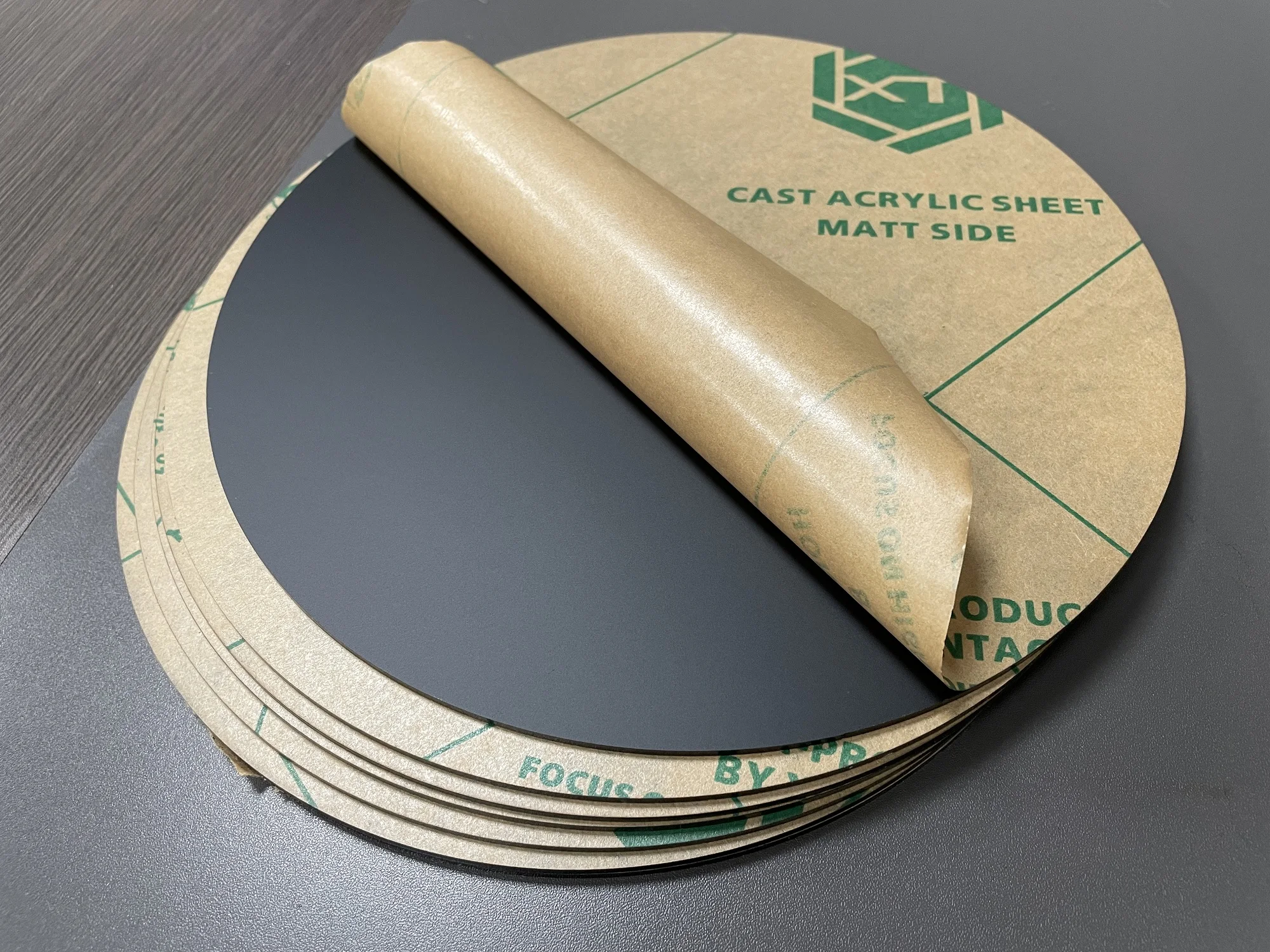 Round Matt Opaque Black Acrylic Board Frosted Cast Plexiglass Plastic ...