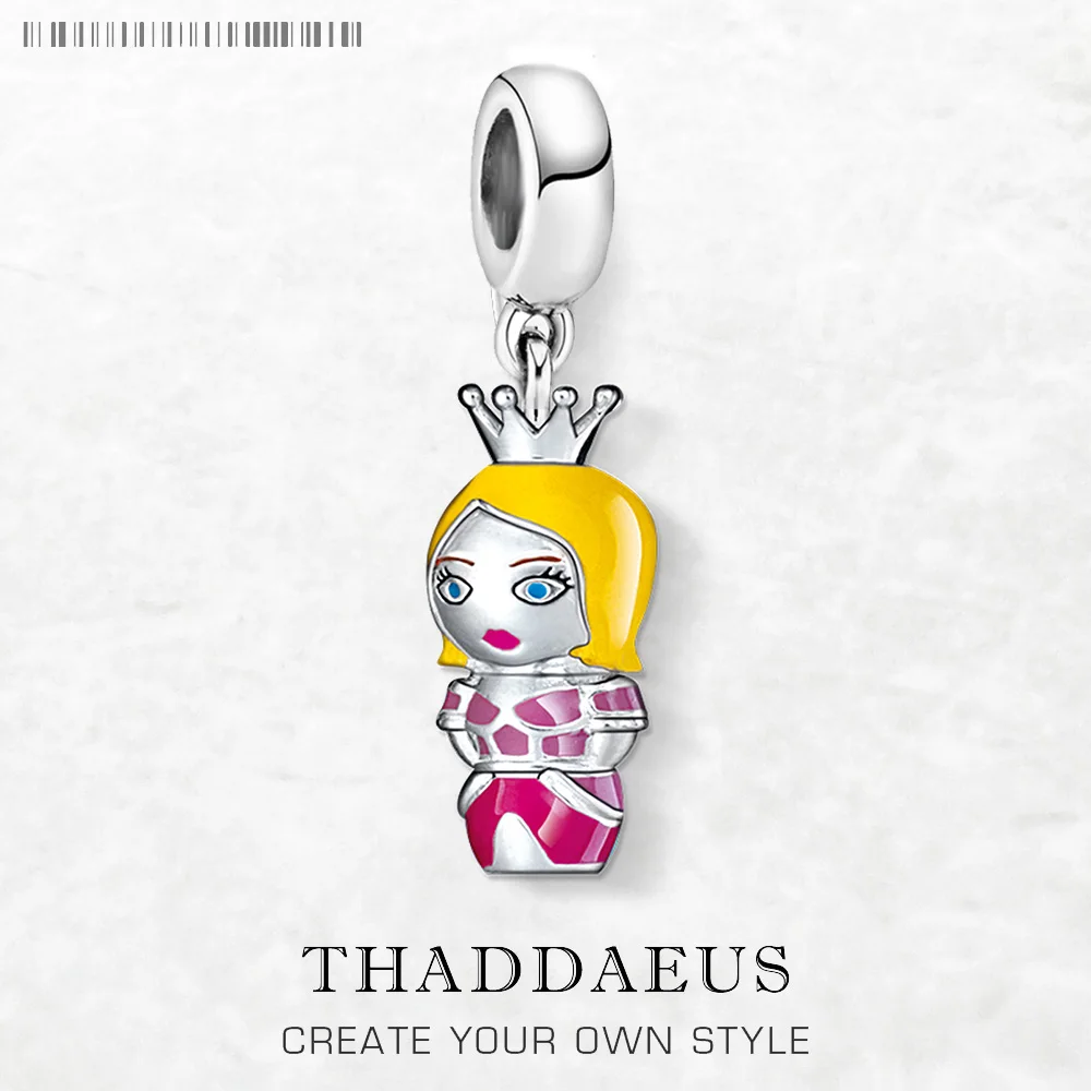 Princess Doll Dangle Charm Pendant 925 Sterling Silver Women Cute Fine ...