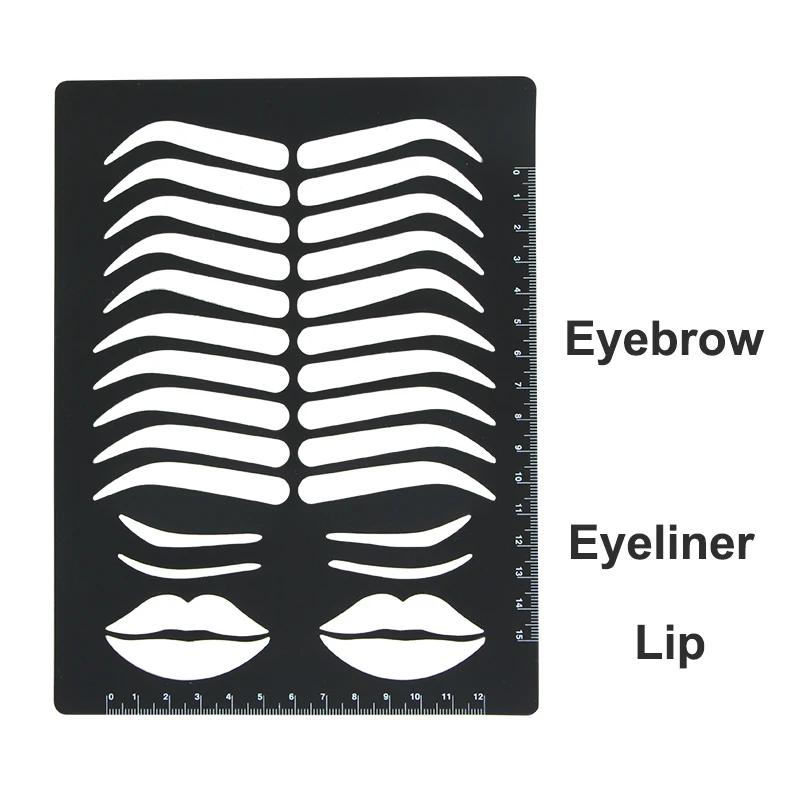 Plastic Eyebrow Stencil for Tattoo Practice Skin Brow Shape Template ...