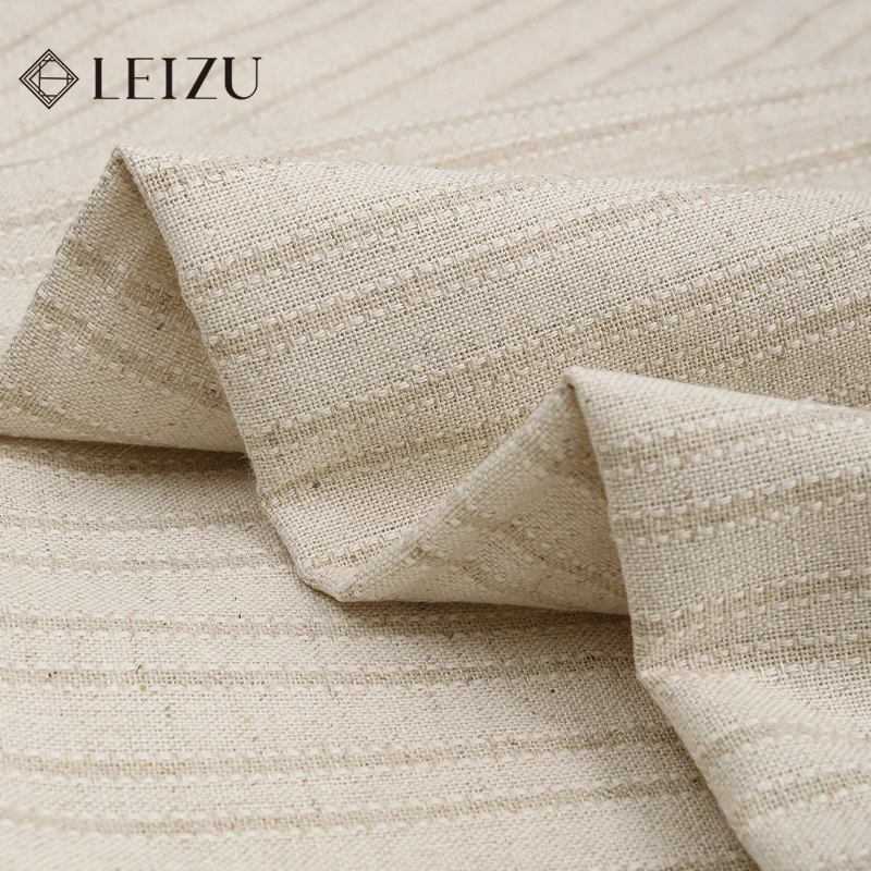140x45cm-Beige-Striped-Cotton-Linen-Fabric-Making-Afternoon-Tea ...