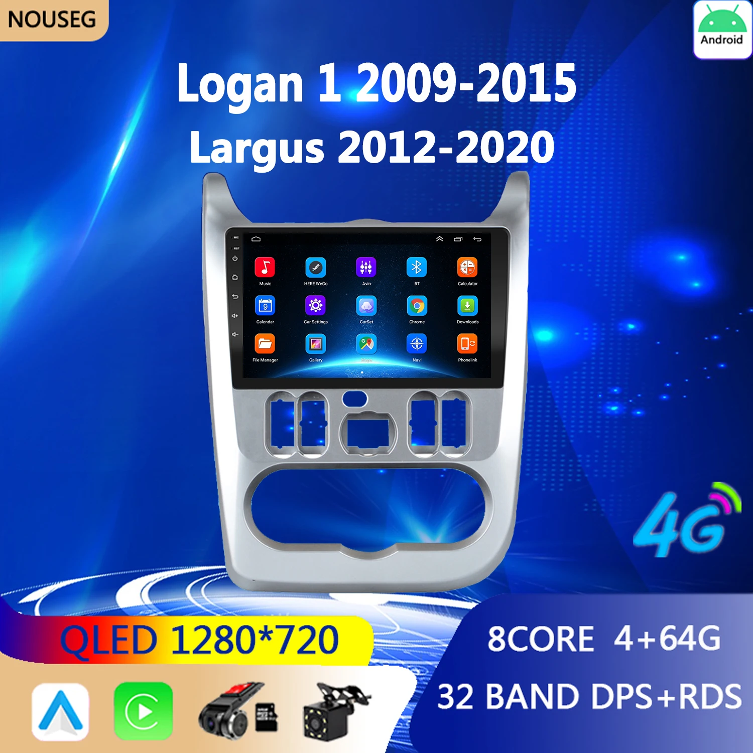 Radio con GPS para coche, reproductor Multimedia con Android 10, 2 Din, CarPlay, 4G, para ...