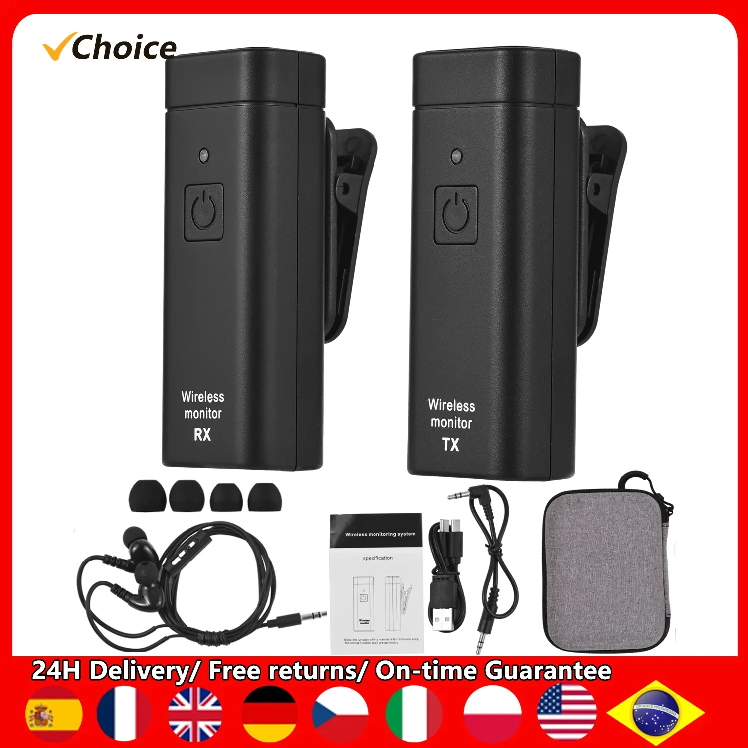 Wireless Earphone Monitoring System Professional IEM Stereo Transmitter ...