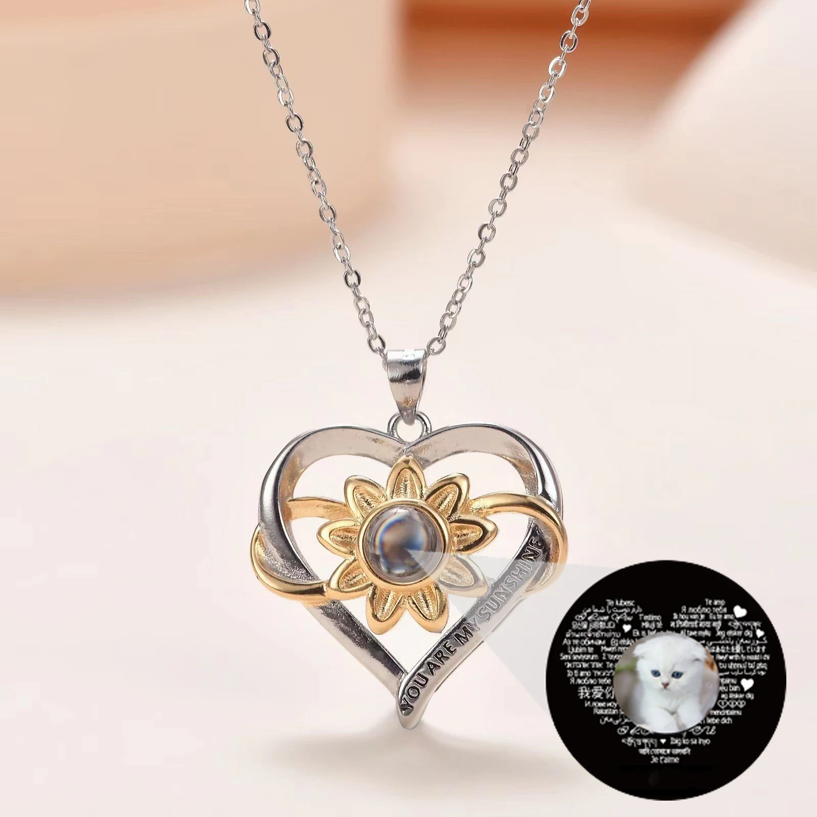 S925-Sterling-Silver-Personalized-Photo-Projection-Necklace-Custom ...