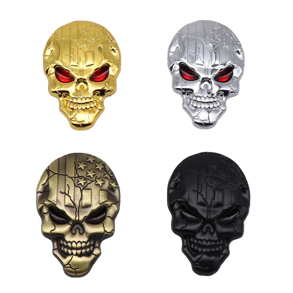 Metal-Skull-Logo-Car-Body-Window-Side-Emblem-Rear-Trunk-Badge-Sticker ...