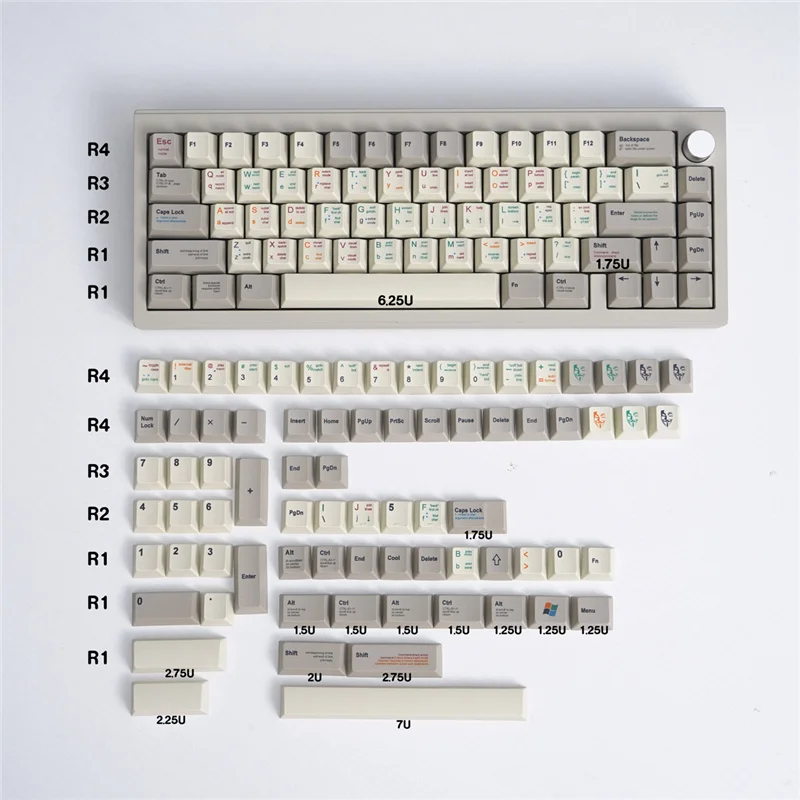 Retro-Programmer-Gray-And-White-143-Keys-Cherry-Profile-Mechanical ...
