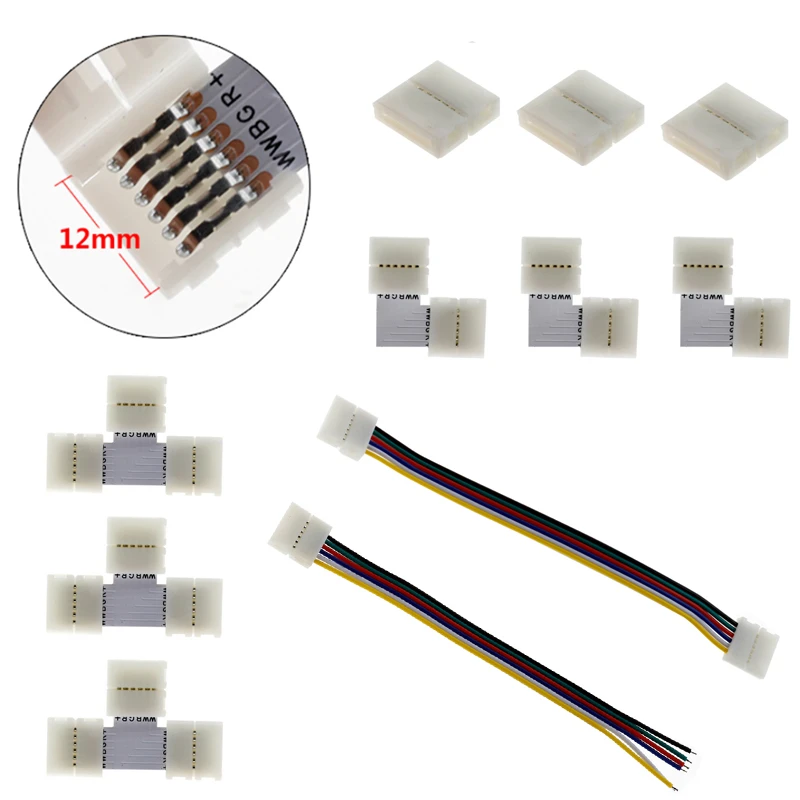 5pcs/lot 12mm 6pin 6 Pin Rgb+cct L Shape Or T Shape No Soldering Easy ...