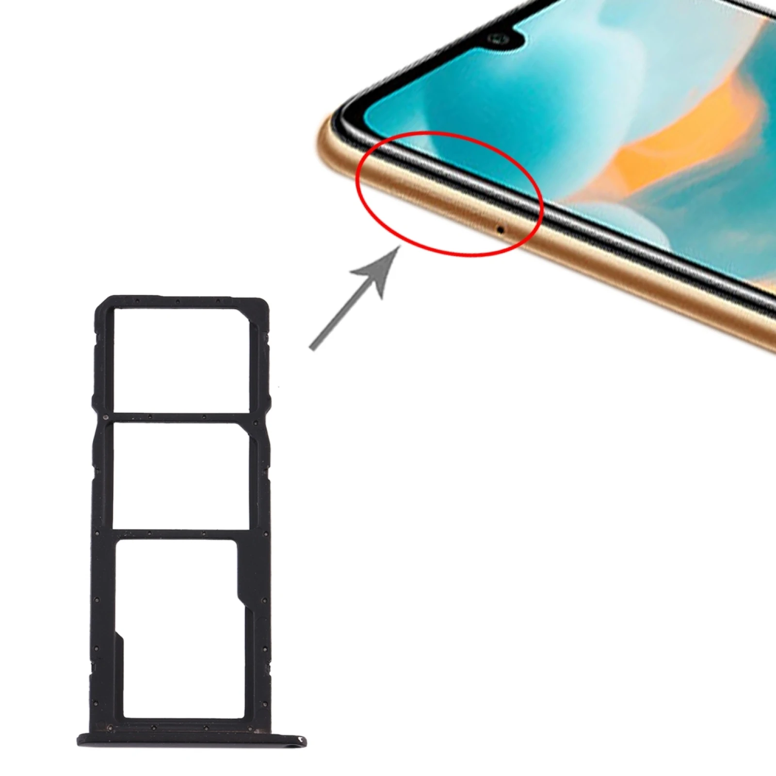 SIM Card Tray + SIM Card Tray + Micro SD Card Tray for Huawei Y6 (2019 ...