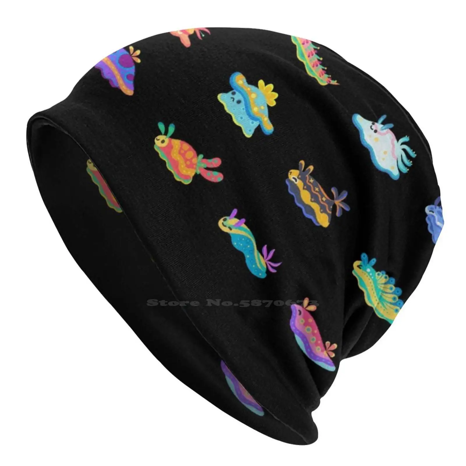 Sea-Slug-Black-Knitted-Hat-Warm-Beanie-Outdoor-Caps-Nudibranch-Sea-Slug ...