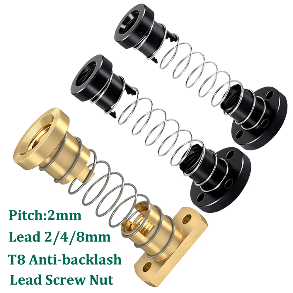 4-Sets-3D-Printer-T8-Elimination-Gap-Nuts-T8-Anti-backlash-Lead-Screw ...