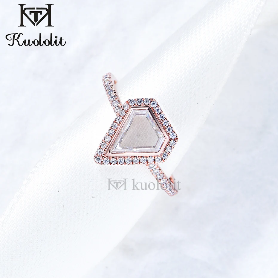 Kuololit-Diamond-Cut-Portrait-Moissanite-Ring-for-Women-Solid-585-14K ...