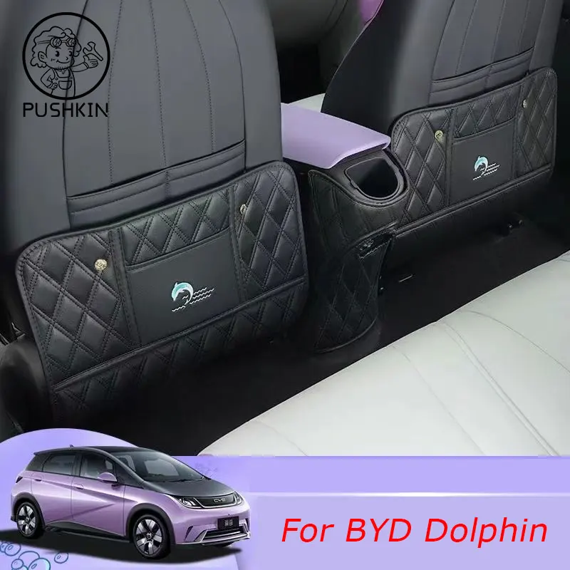 For-BYD-Atto1-Dolphin-EA1-2022-Car-PU-Leather-Anti-Kick-Mat-Pad-Car ...