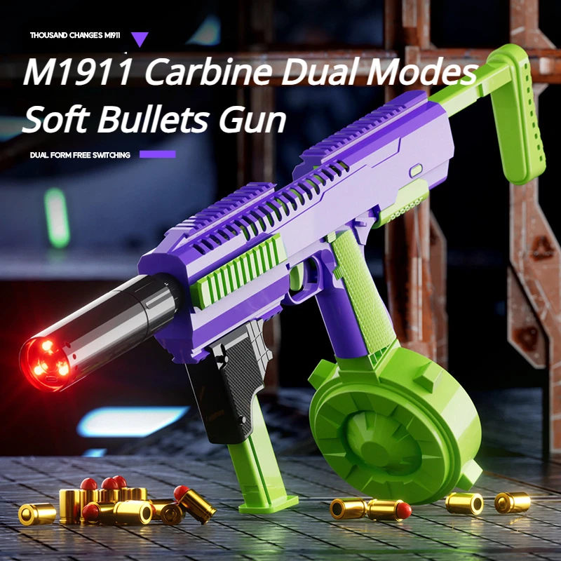M1911-Carbine-Soft-Bullets-Dual-Mode-Rifles-Automatic-Shell-Ejection ...