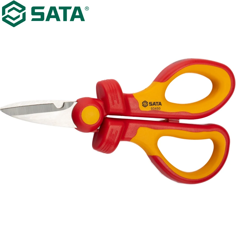 SATA-93450-VDE-Insulated-Electrician-Scissors-160MM-High-Quality ...