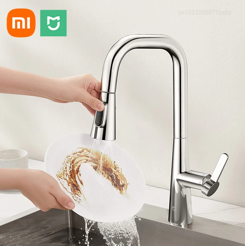 Xiaomi Mijia 32CM Pull-out Kitchen Faucet S1 Double Water Brush Cold ...