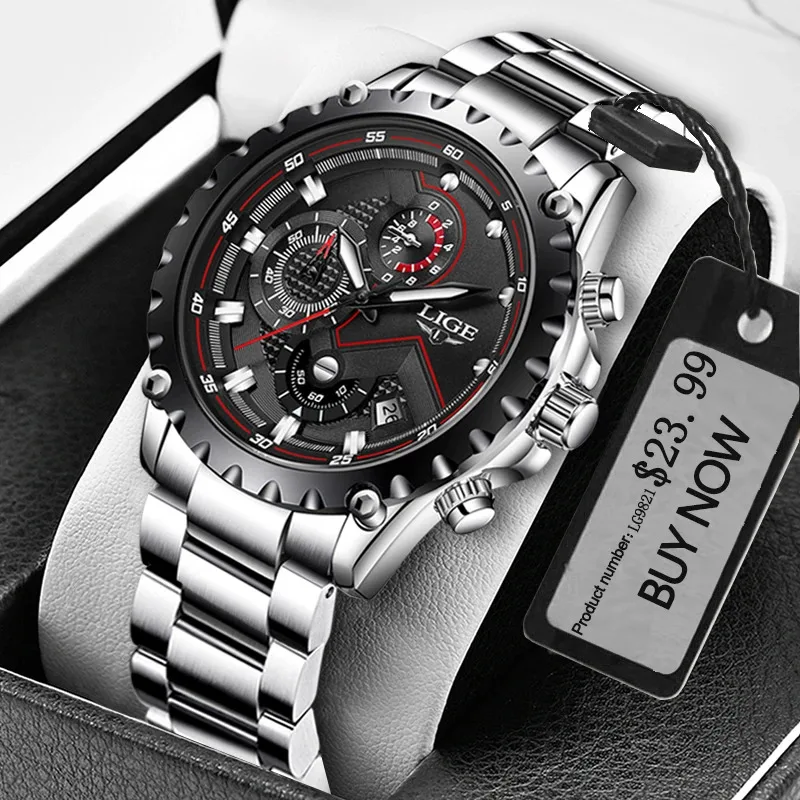 LIGE-Fashion-Luxury-Man-Watch-Brand-Business-Stainless-Steel-Band ...