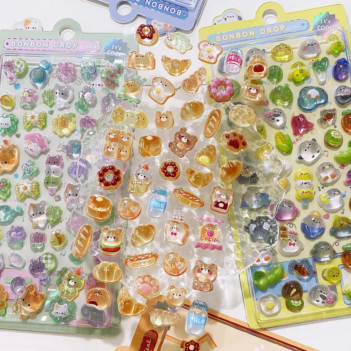 Creative-3D-Relief-Stickers-Candy-Ghost-Rabbit-Drop-Diy-Diary ...