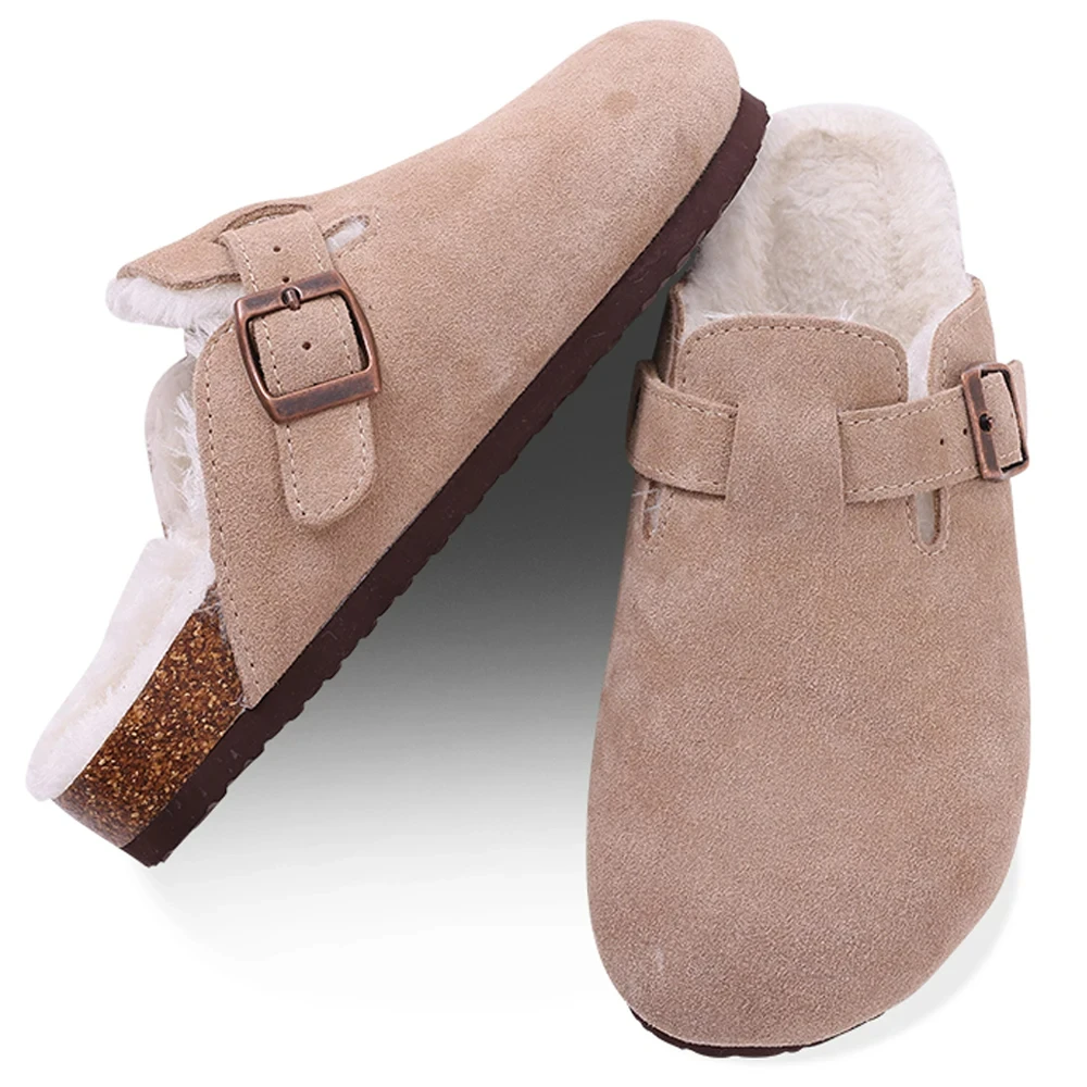 Crestar-Women-Clogs-Plush-Fur-Clogs-Winter-Warm-Short-Fuzzy-Suede-Mules ...