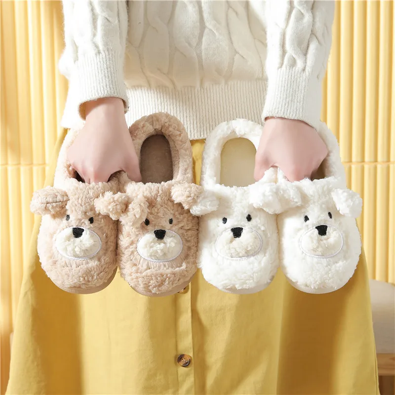 Women-Cartoon-Cute-Bear-Fluffy-Slippers-Indoor-Winter-Warm-Plush ...