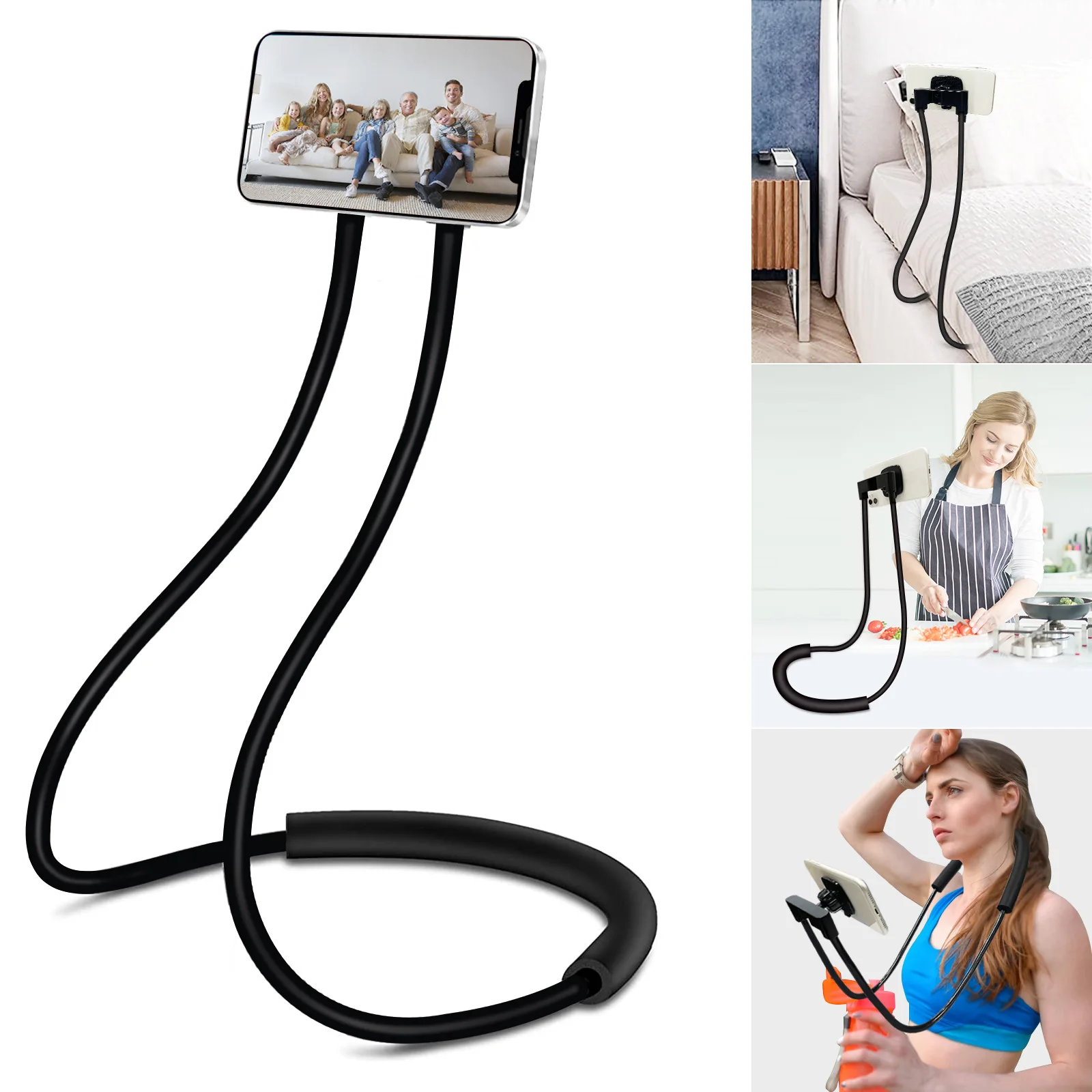 Retractable Neck Hanging Selfie Pole Stand Adjustable 360° Free ...