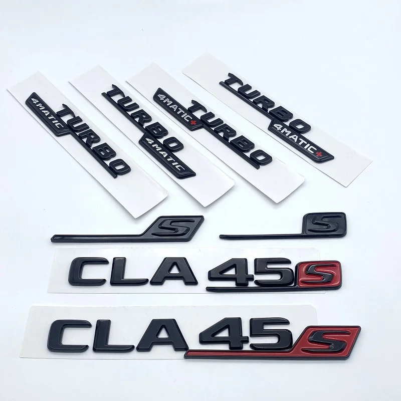 Chrome Black Red Letters CLA45 CLA45S Turbo 4maticPlus Emblem For C118 ...