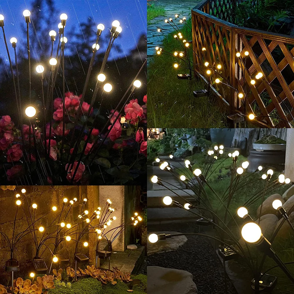 Solar-Powered Firefly Lights - Outdoor Waterproof Garden & Lawn ...