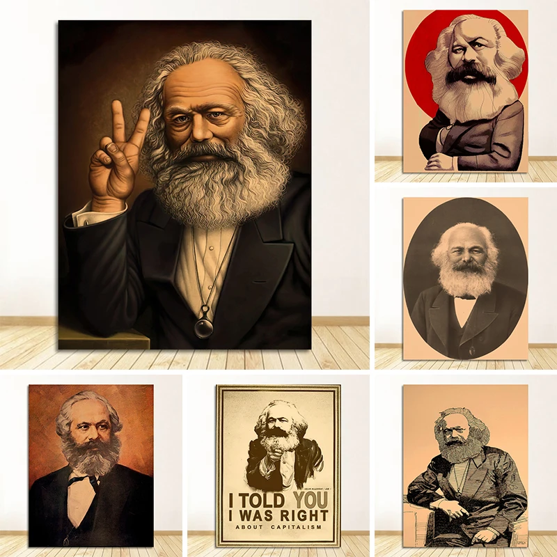 Funny Marx Canvas Painting Vintage Wall Art Pictures Posters Print Room ...