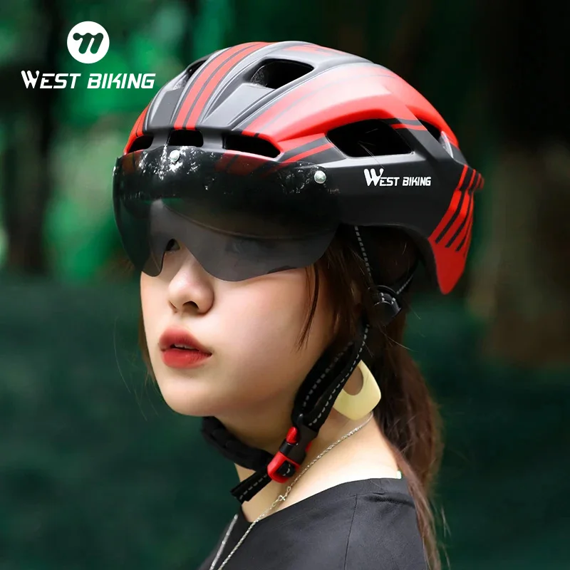WEST-BIKING-Sports-Fashion-Cycling-Helmet-Magnetic-Visored-Goggle ...