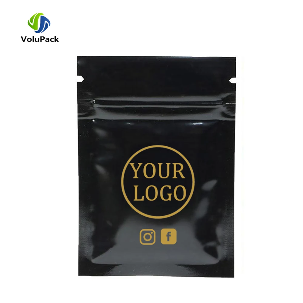 Custom-Logo-Glossy-Black-Ziplock-Pouch-Promotional-Silk-Printing-Hot ...